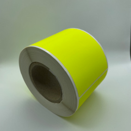 Yellow Fluorescent Labels on Rolls 101mm x 152mm